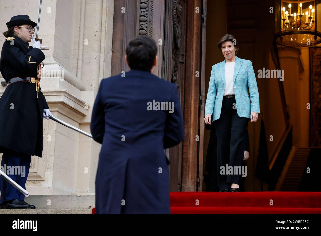 Outgoing French Foreign Minister Catherine Colonna welcomes newly ...
