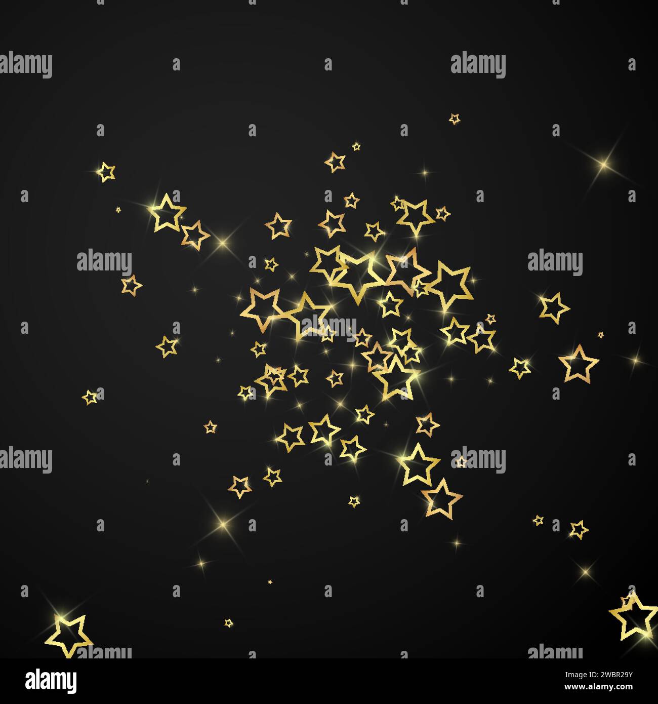 Christmas spirit. Scattered falling stars. Festive christmas confetty ...