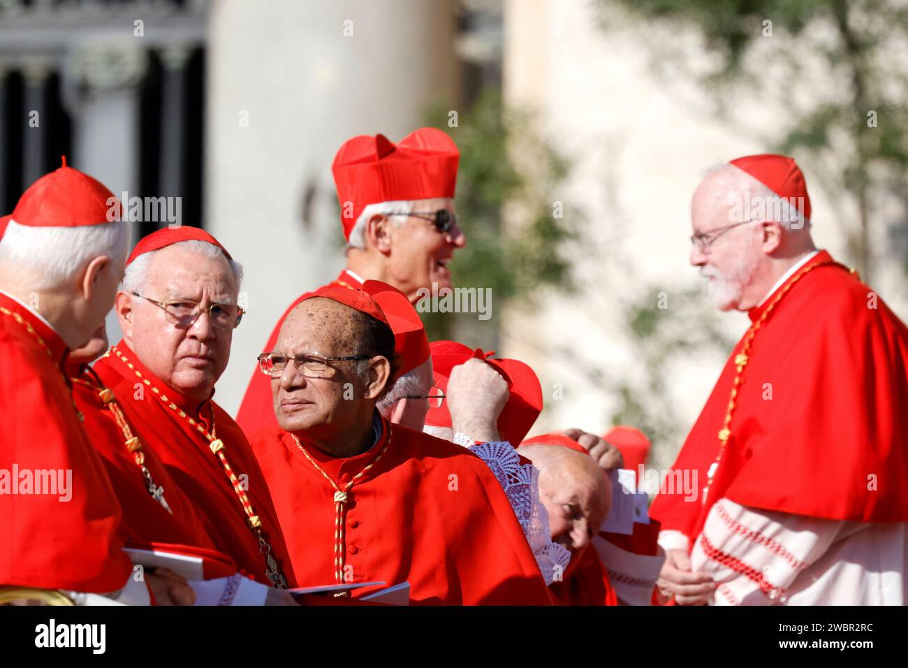 Cardinals wait for the start of a consistory in St. Peter Square at the ...