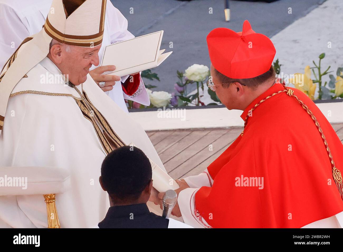 Pope Francis greets new cardinal Grzegorz Rys during a consistory in St ...