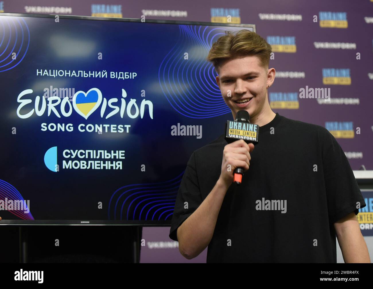 KYIV, UKRAINE - JANUARY 11, 2024 - Singer Drevo who will perform his ...