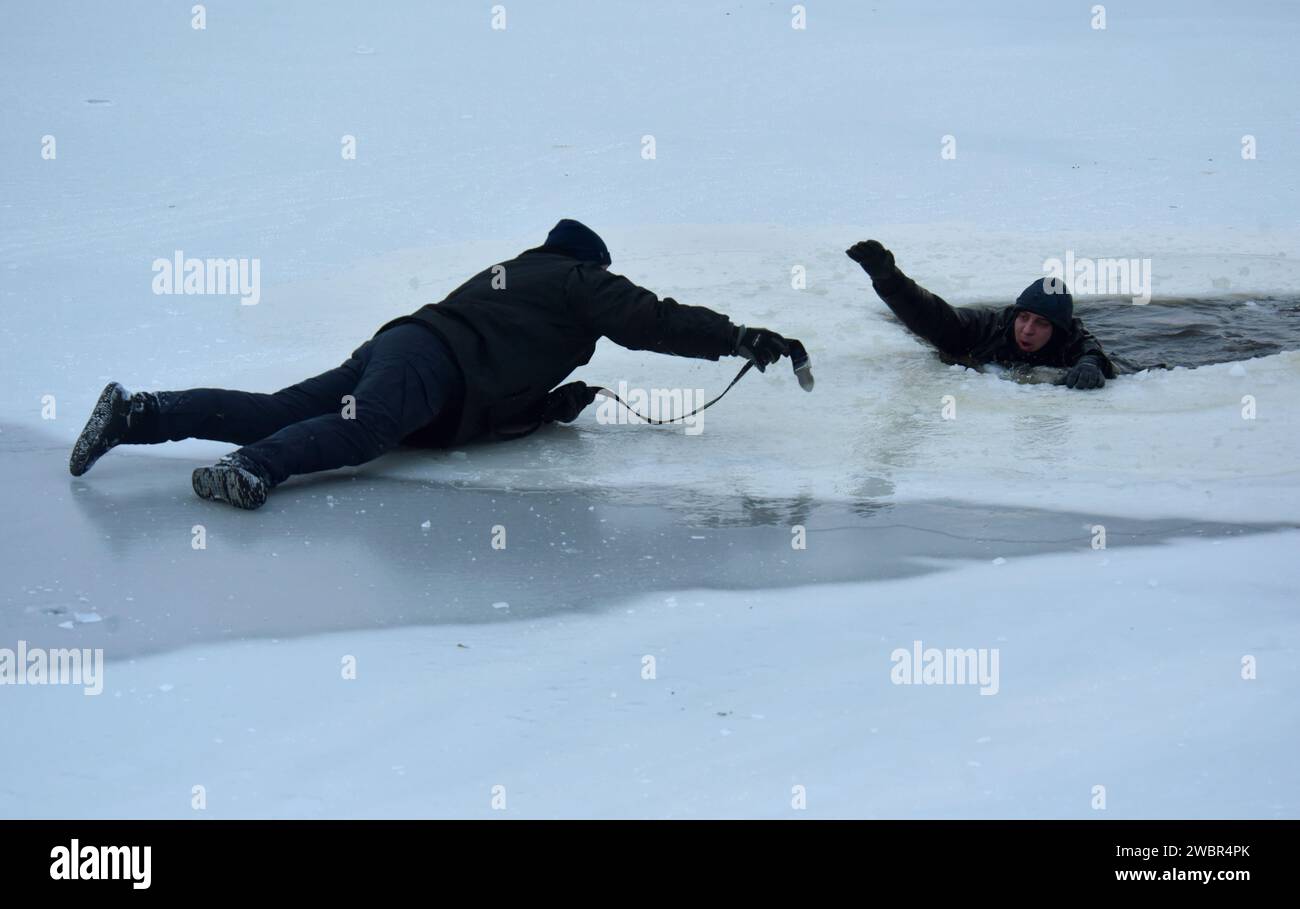 Falling In An Icy Lake
