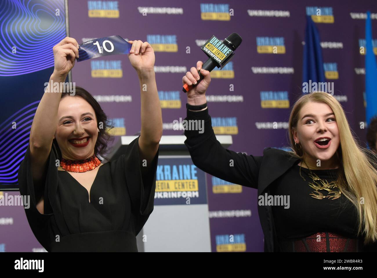 KYIV, UKRAINE - JANUARY 11, 2024 - Members of the Yagody band will ...