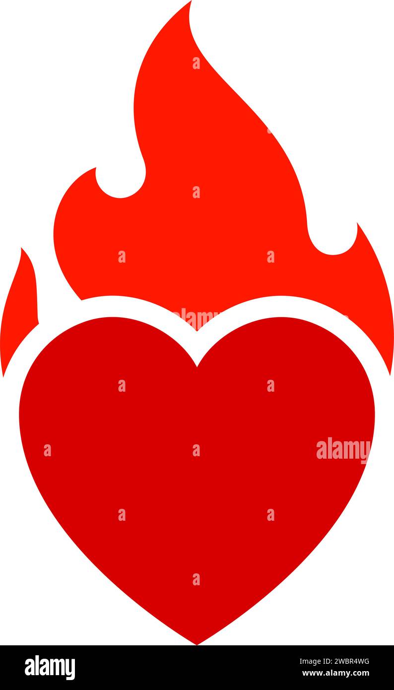 Fire flame, hot heart symbol, can be used for logo and brand name ...