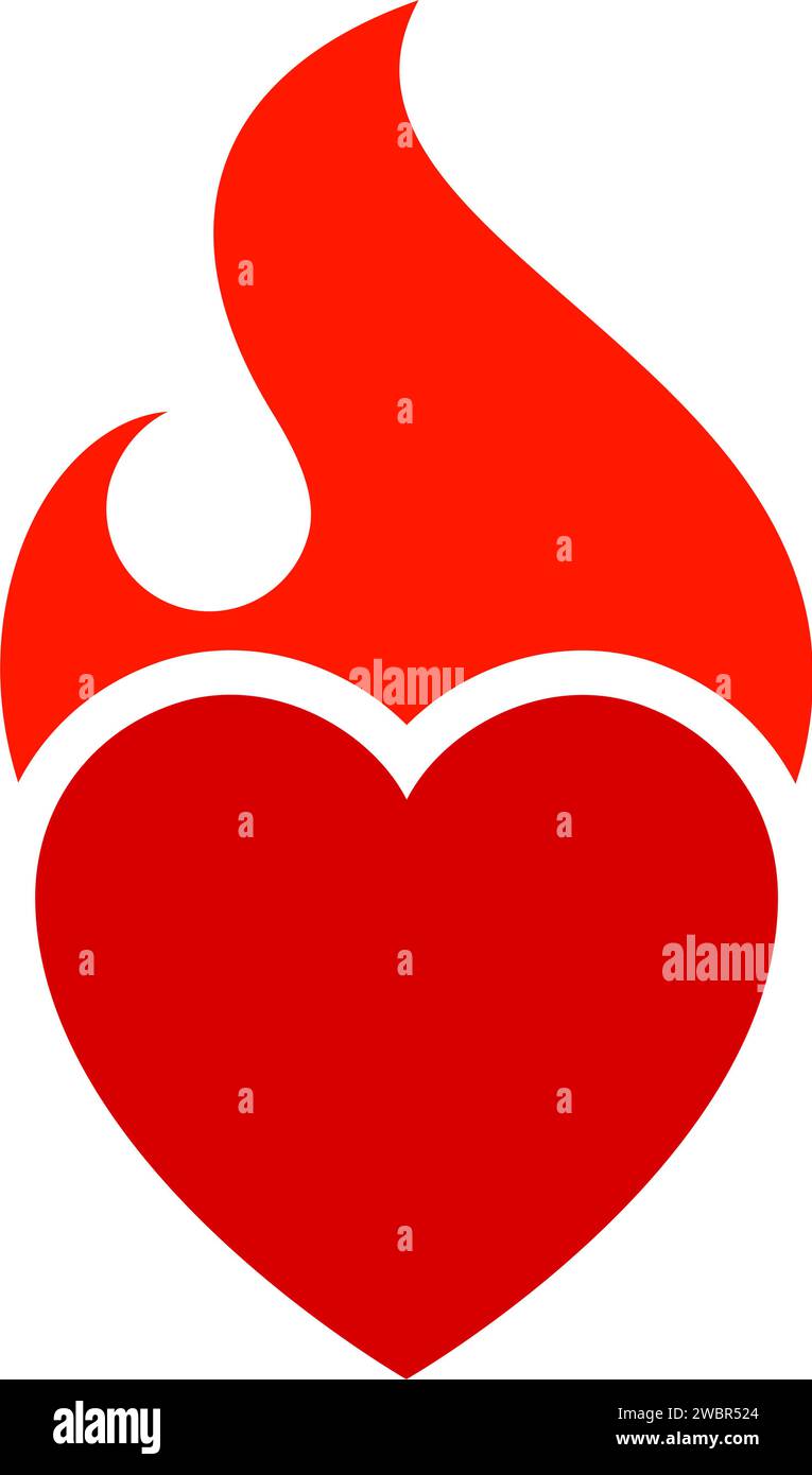 Fire flame, hot heart symbol, can be used for logo and brand name ...