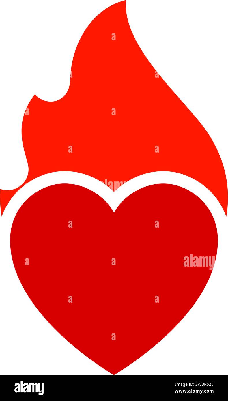 Fire flame, hot heart symbol, can be used for logo and brand name ...