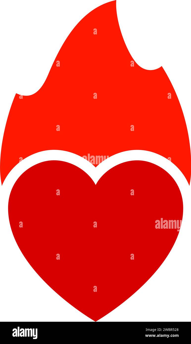 Fire flame, hot heart symbol, can be used for logo and brand name ...