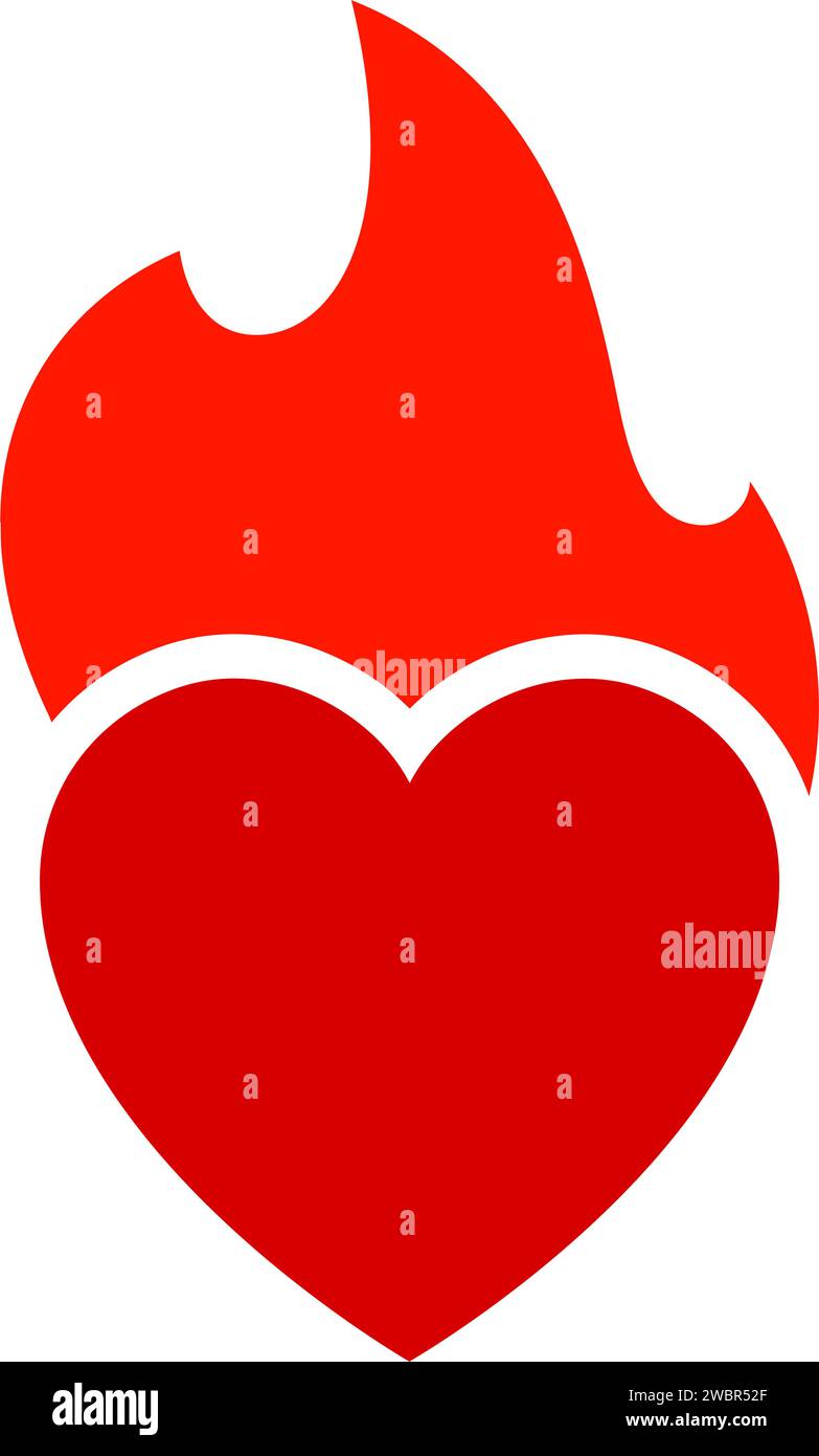Fire flame, hot heart symbol, can be used for logo and brand name ...