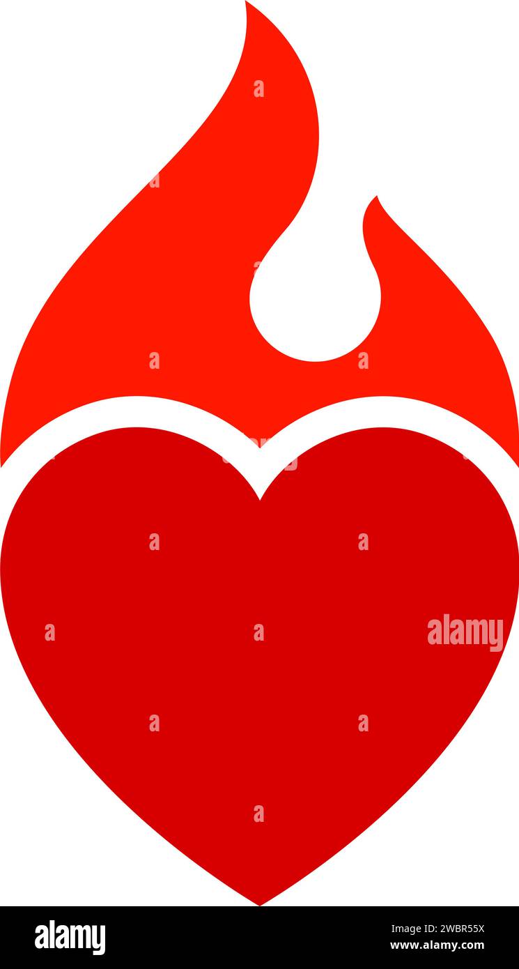 Fire flame, hot heart symbol, can be used for logo and brand name ...