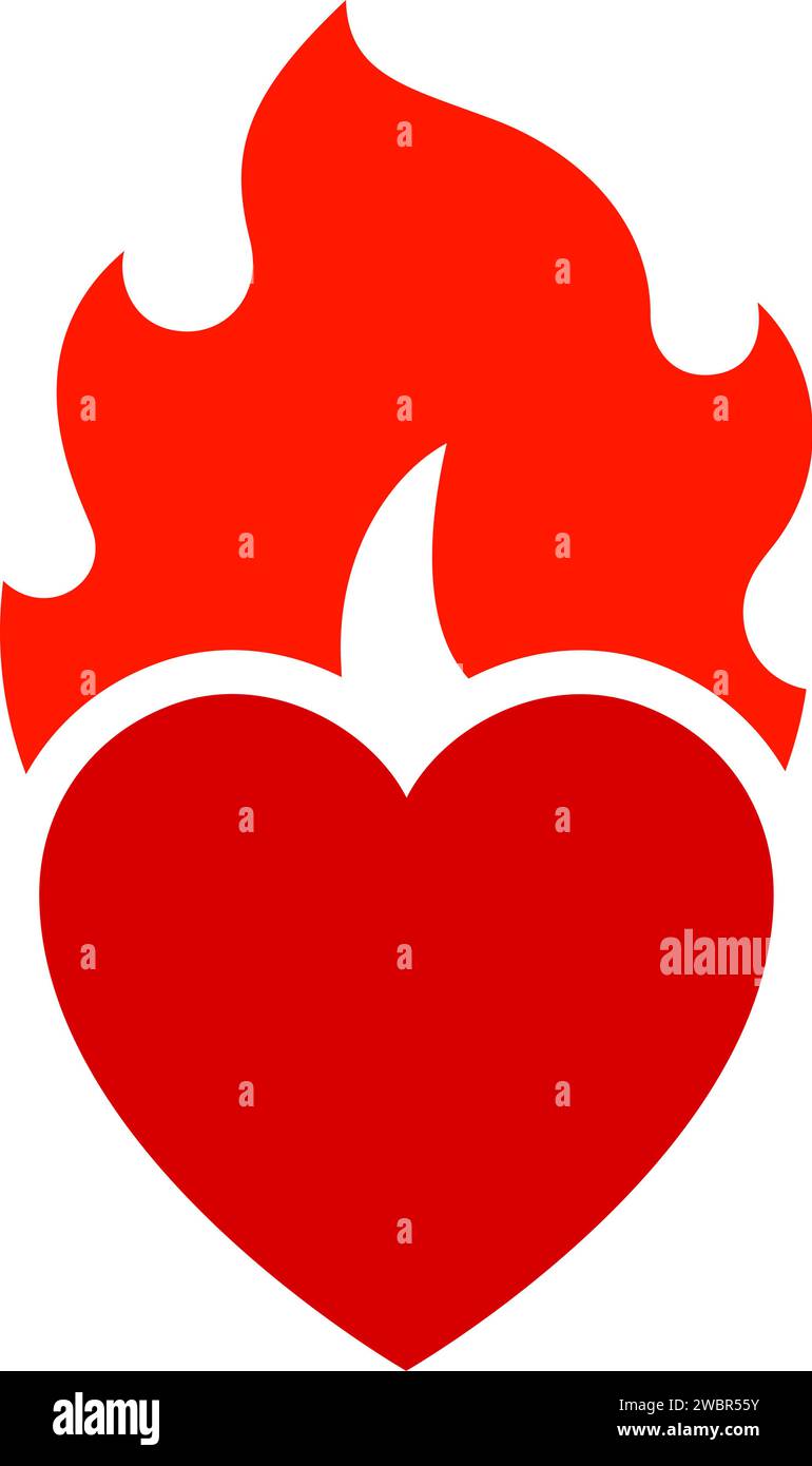 Fire flame, hot heart symbol, can be used for logo and brand name ...