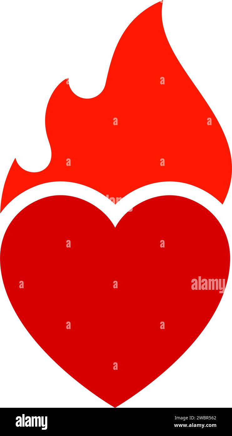 Fire flame, hot heart symbol, can be used for logo and brand name ...