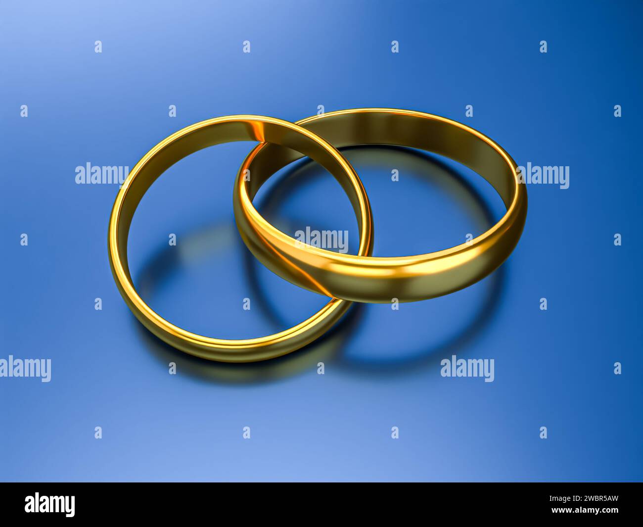 Illustration of two wedding gold rings. Unity and love concepts Stock ...