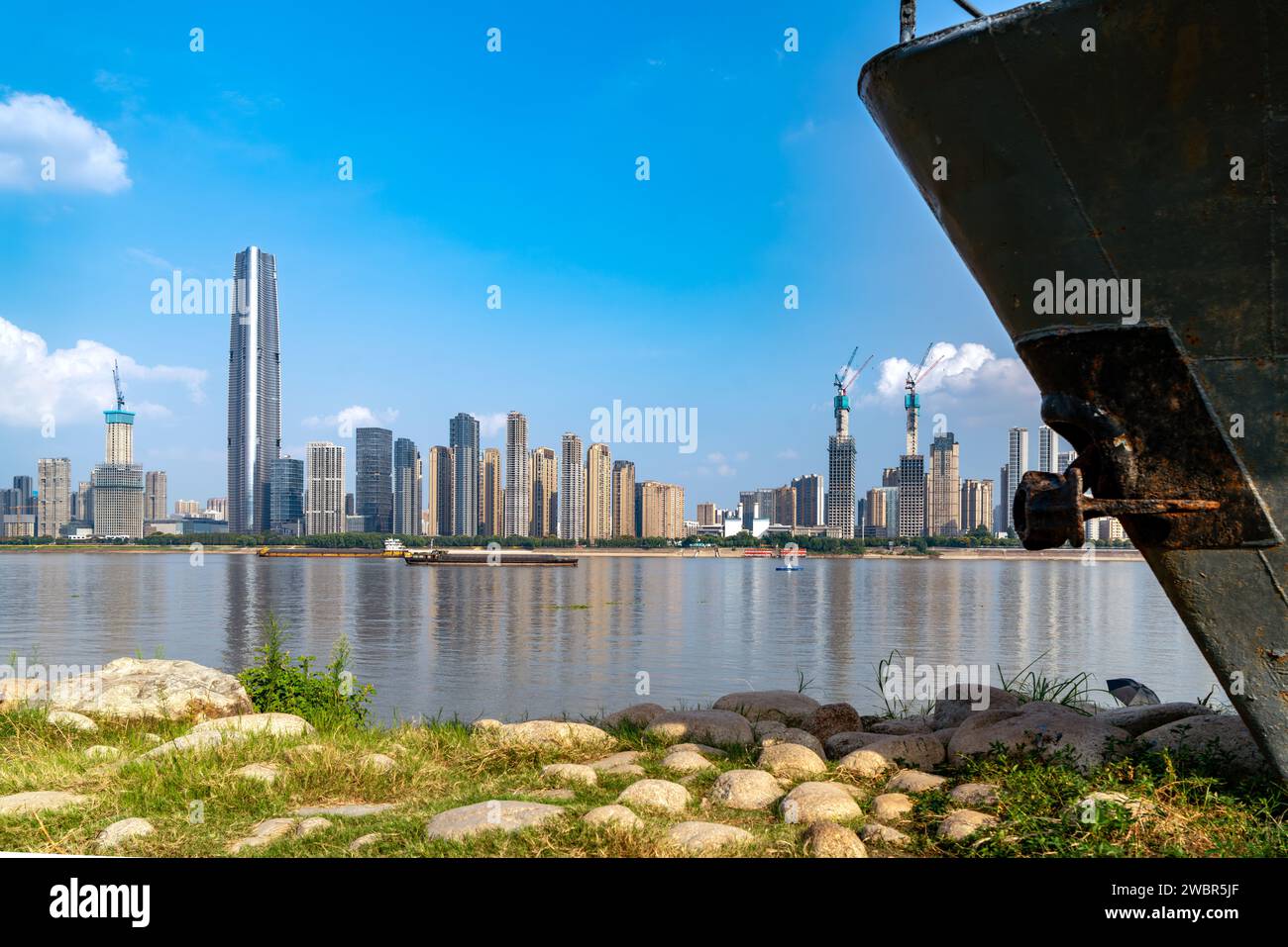 Yangtze River and skyscrapers, Wuhan, China Stock Photo - Alamy