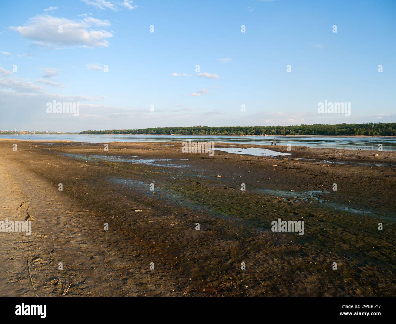 Shoals (sandbanks) formed on the once navigable river Stock Photo - Alamy