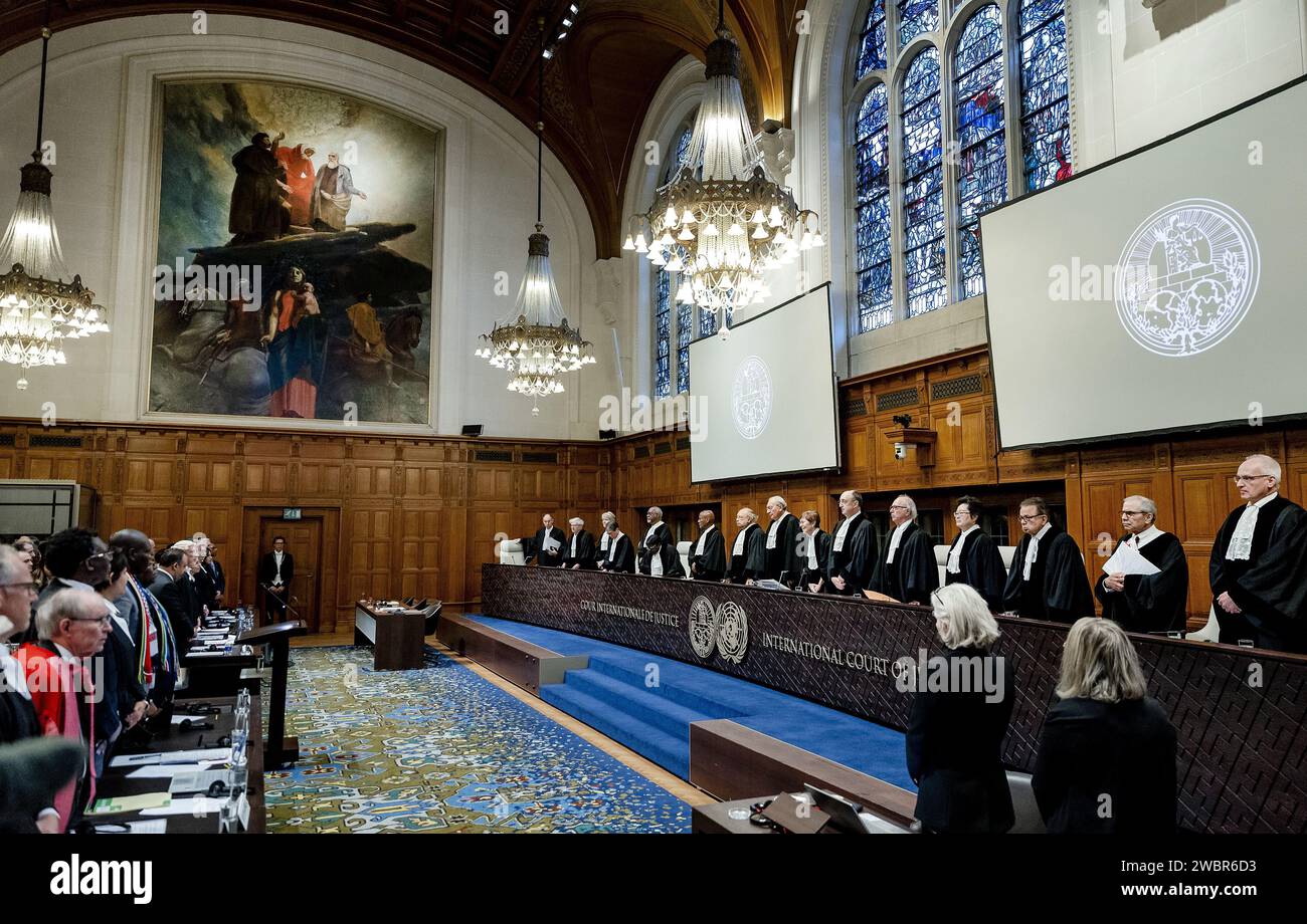 THE HAGUE - The judges led by President Donoghue attend the ...