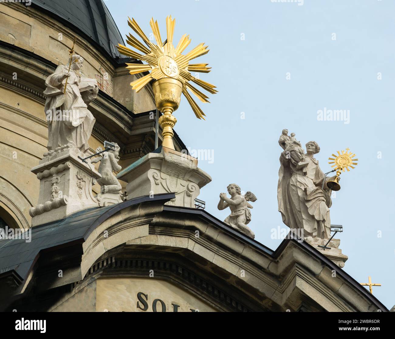 Sculptures on the pediment of the Dominican Cathedral (now the Church ...