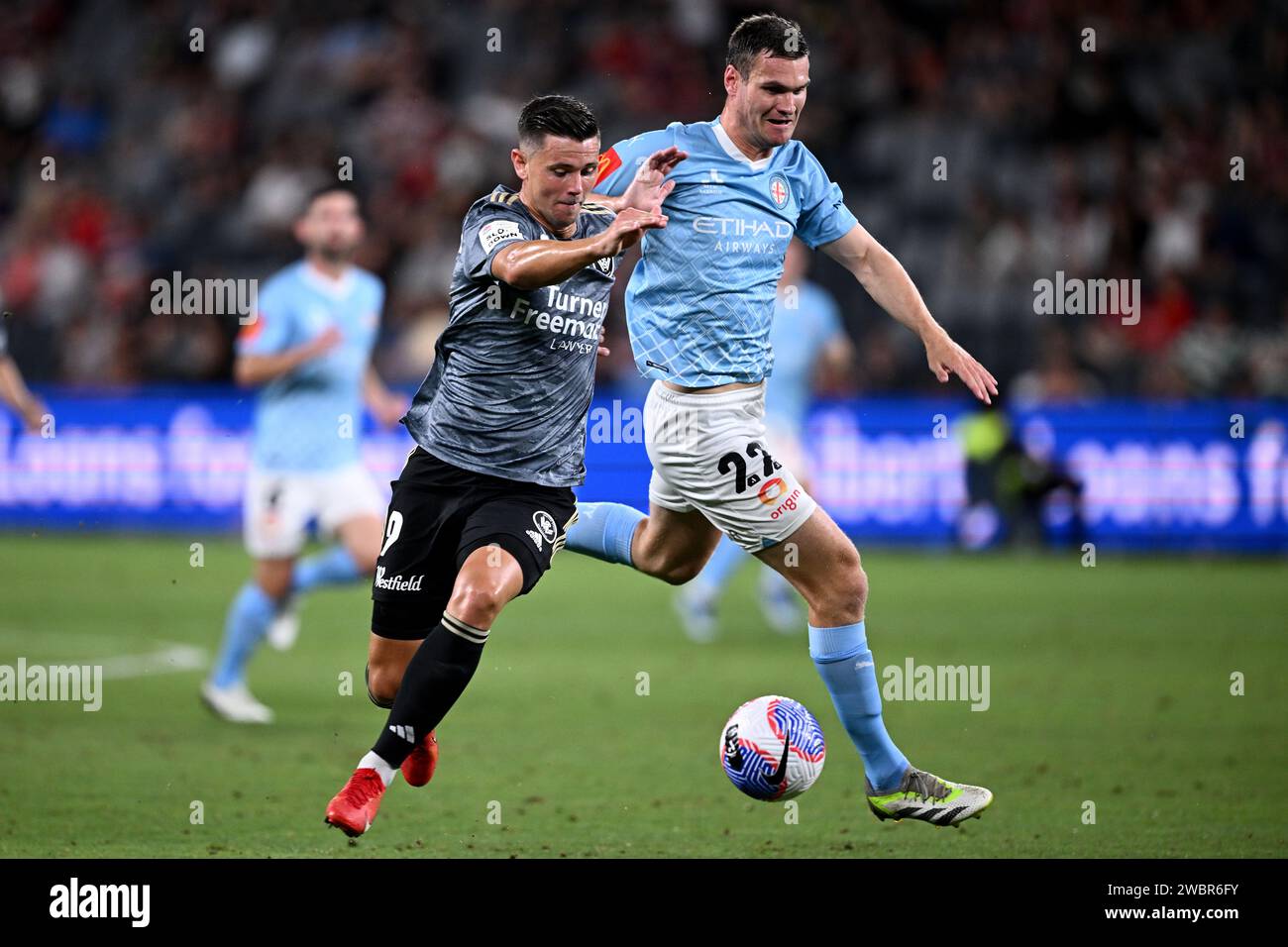 Sydney, Australia. 12th Jan, 2024. Marcus Antonsson of the Wanderers ...