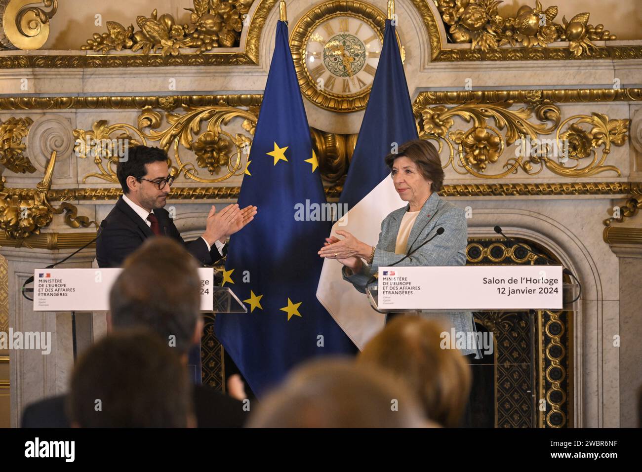 Paris, France. 12th Jan, 2024. French newly appointed European and ...