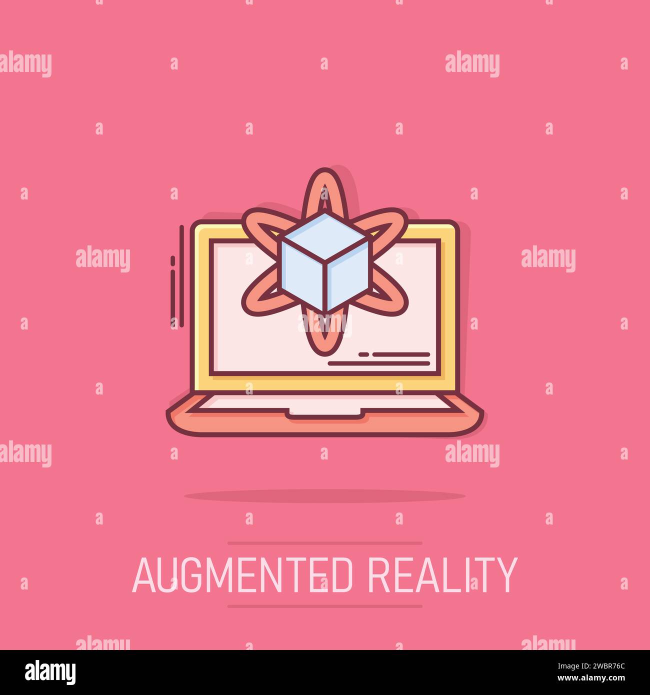 Computer simulation icon in comic style. Vr device vector cartoon ...