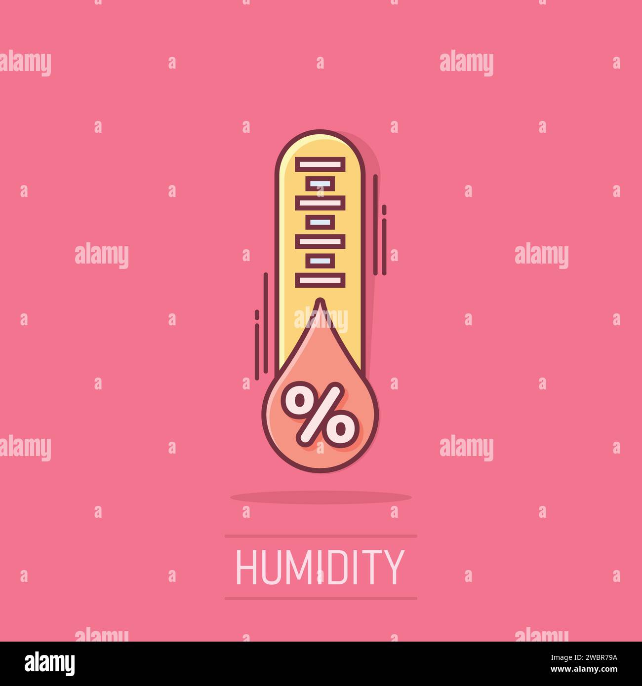 Humidity icon in comic style. Climate vector cartoon illustration on ...