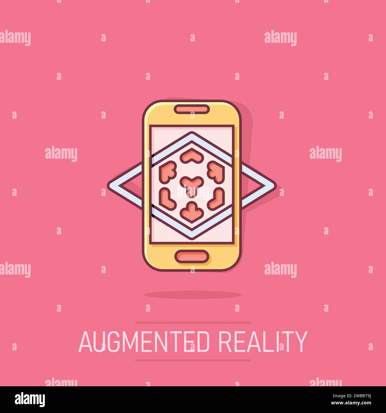 Augmented reality icon in comic style. Vr device vector cartoon ...