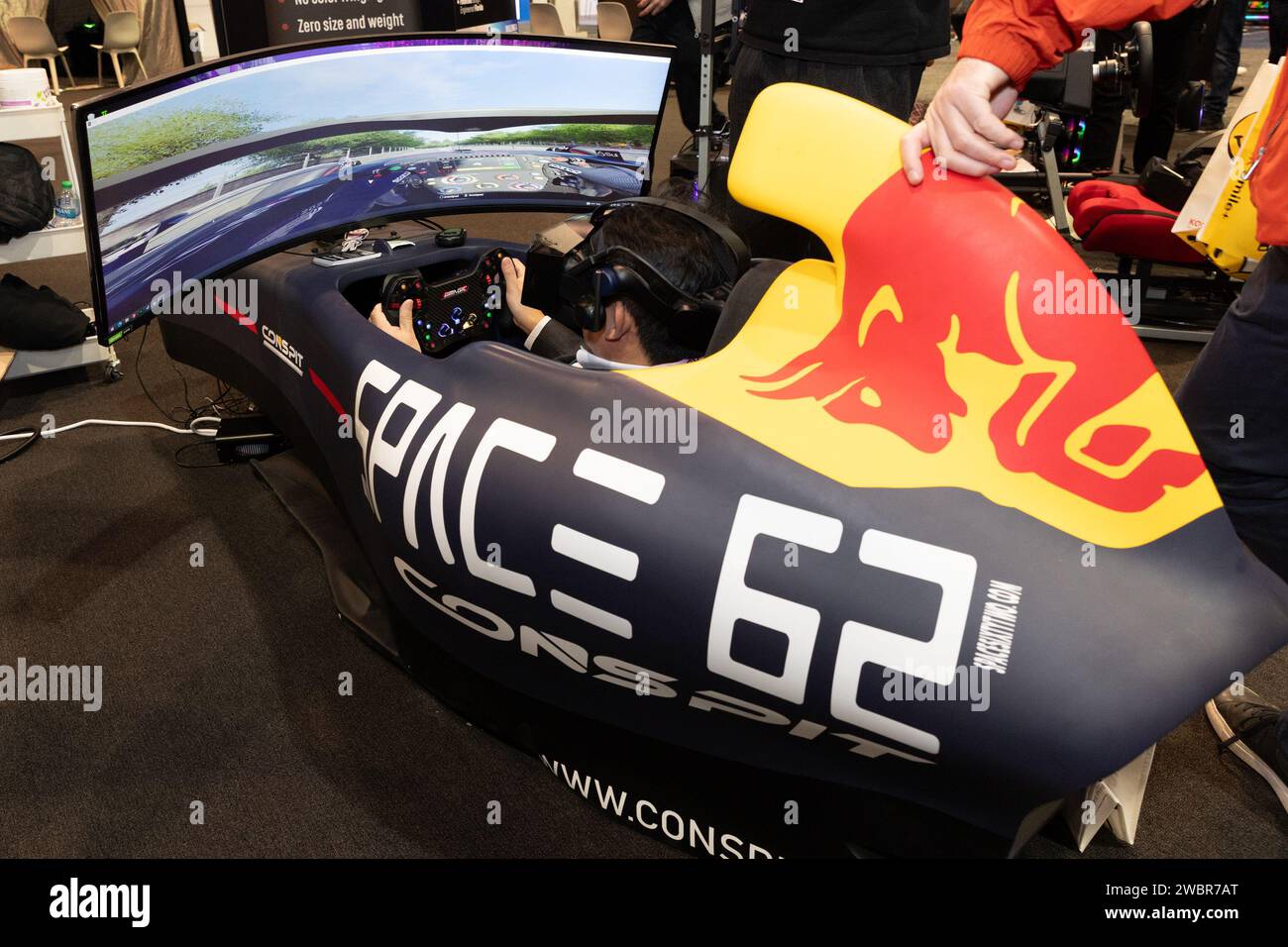 Las Vegas, USA. 11th Jan, 2024. The Pimax Crystal-sim Racing simulator ...