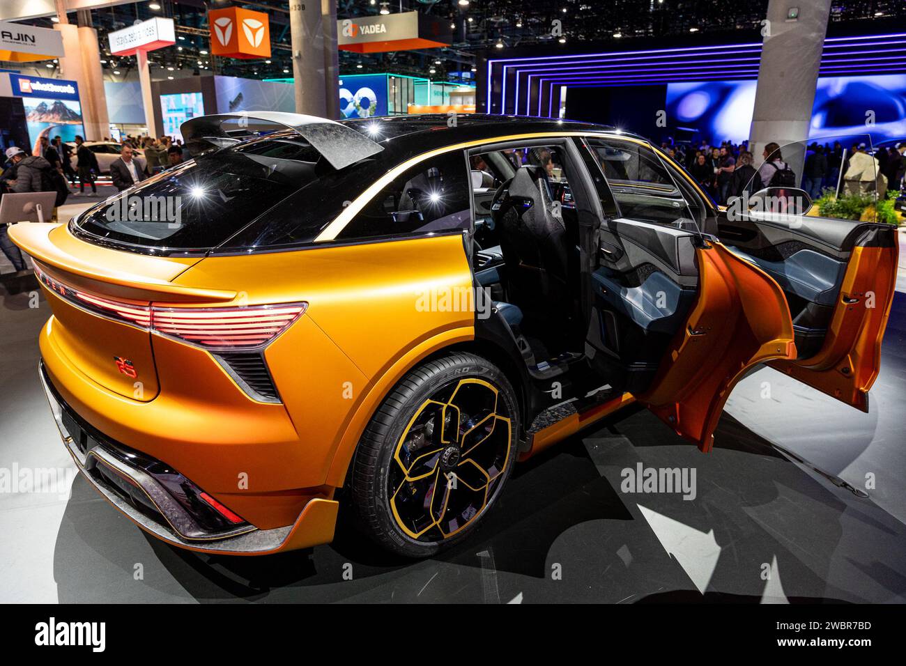 Las Vegas, USA. 11th Jan, 2024. The Five RS electric car by Mullen is ...