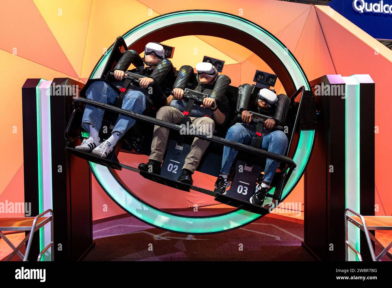 Las Vegas, USA. 11th Jan, 2024. Twin Xite ride by Hyundai is being ...