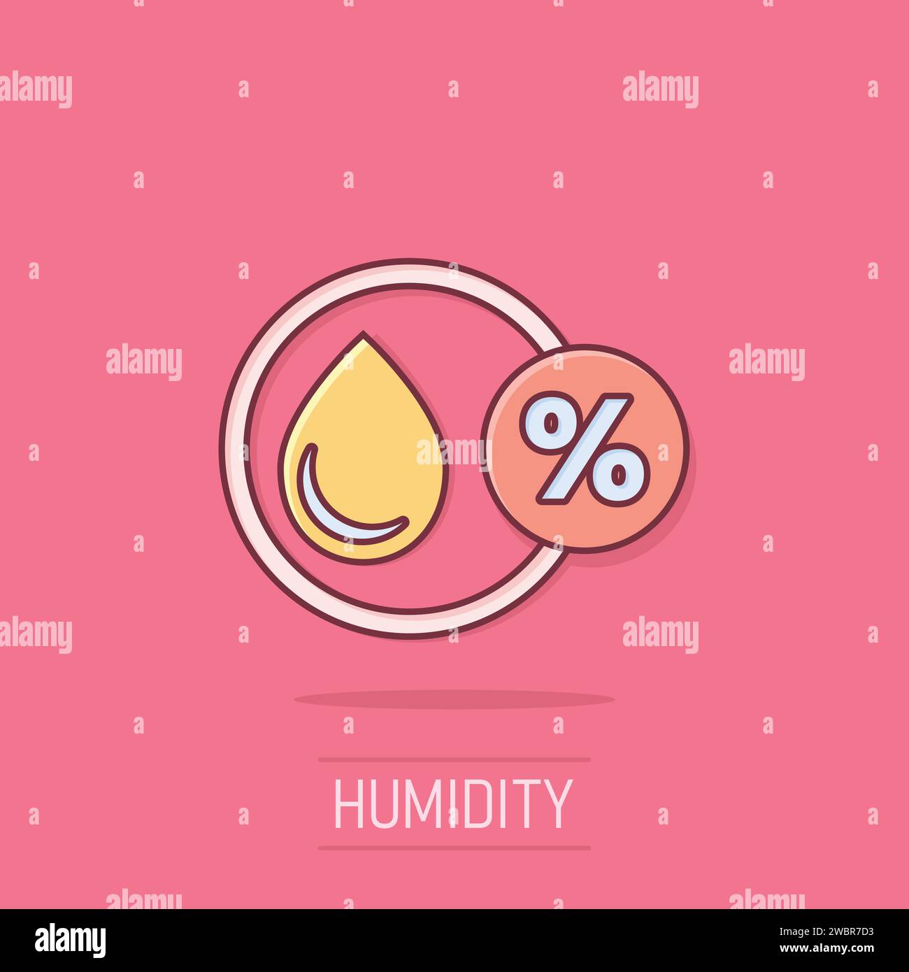 Humidity icon in comic style. Climate vector cartoon illustration on ...
