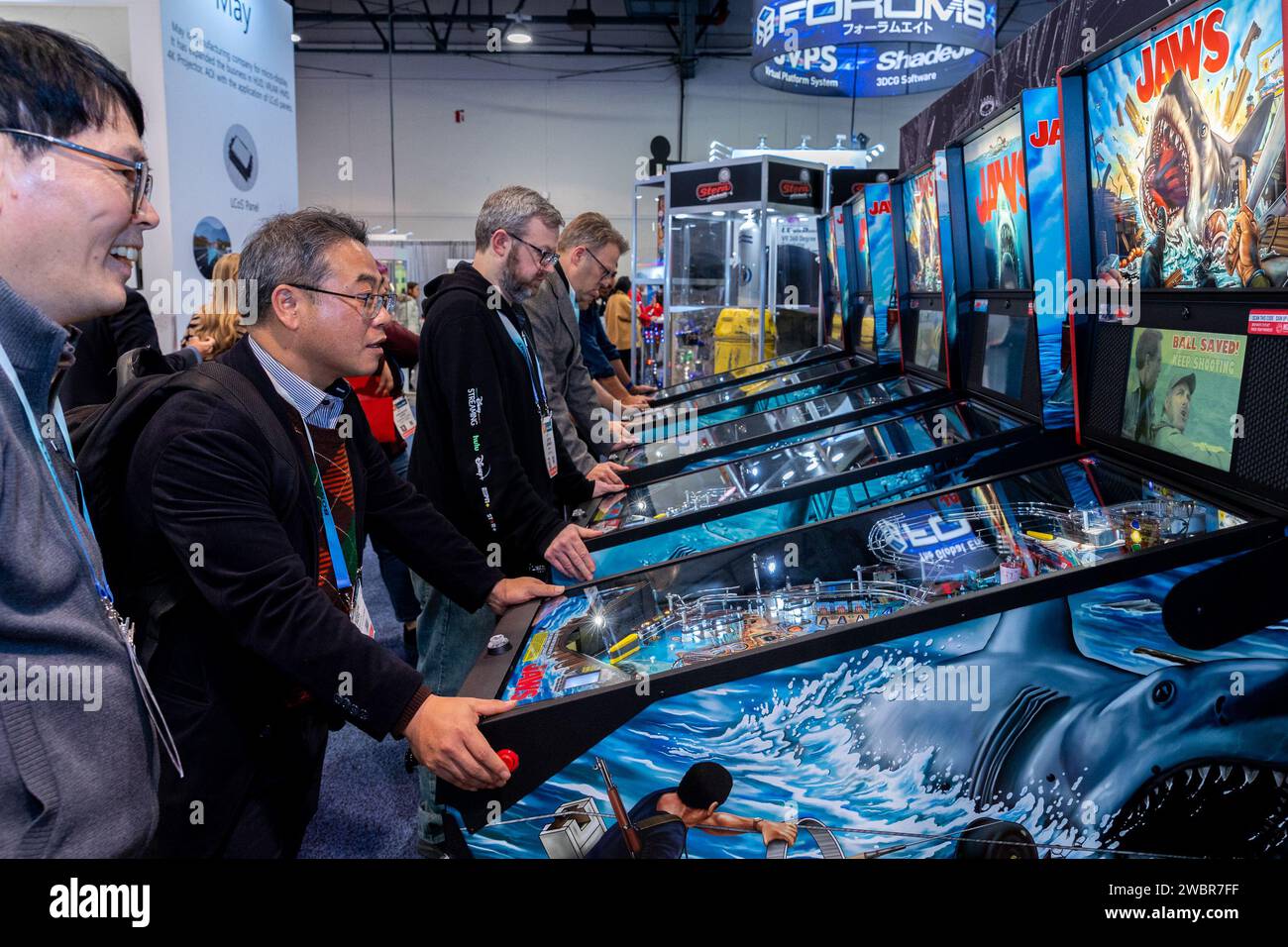 Las Vegas, USA. 11th Jan, 2024. Pinball machines by Stern Pinball being ...