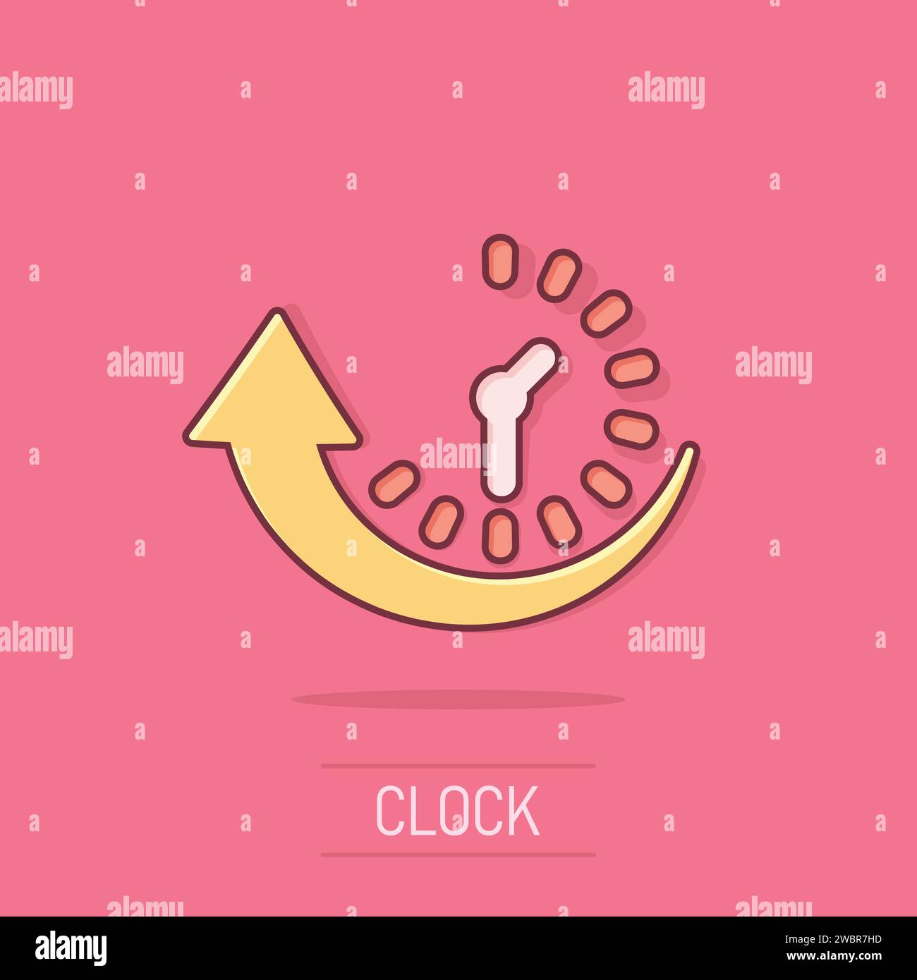 Downtime icon in comic style. Uptime vector cartoon illustration on ...