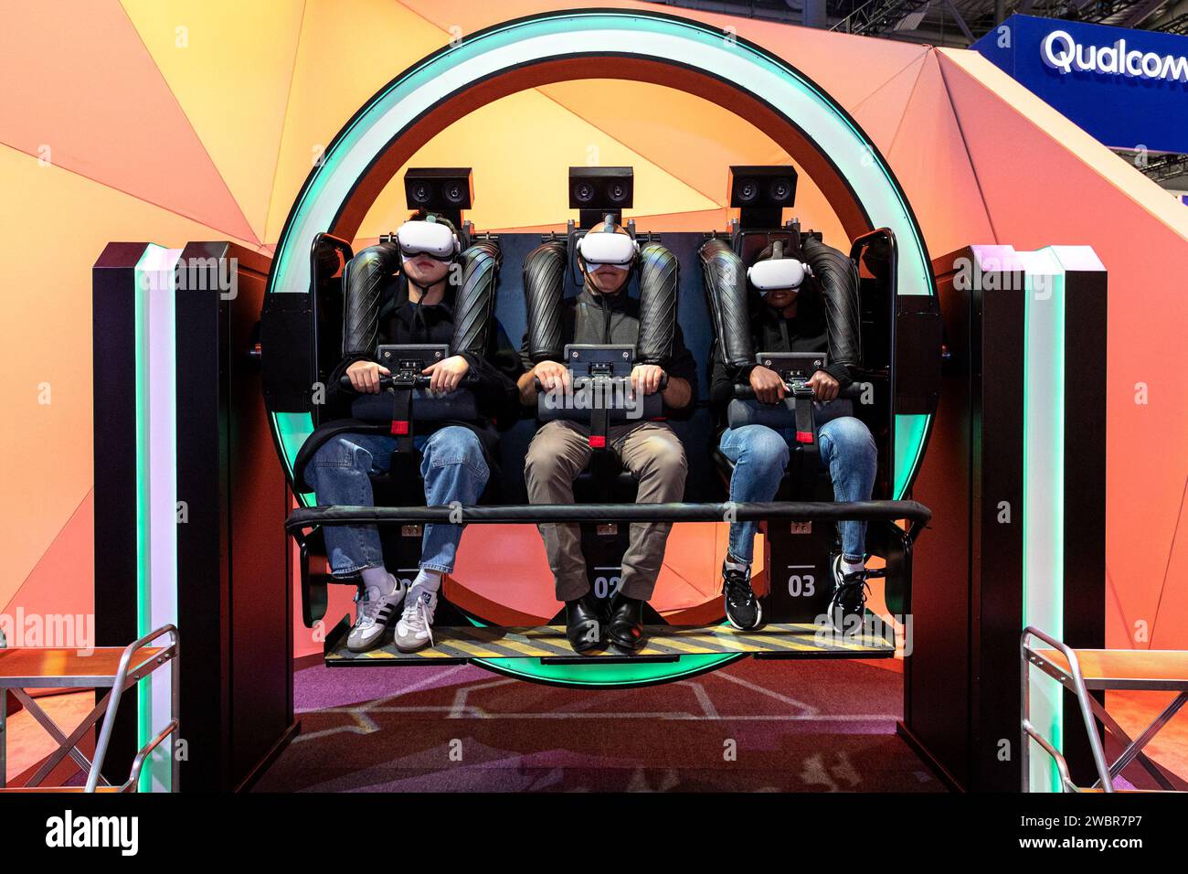 Las Vegas, USA. 11th Jan, 2024. Twin Xite ride by Hyundai is being ...