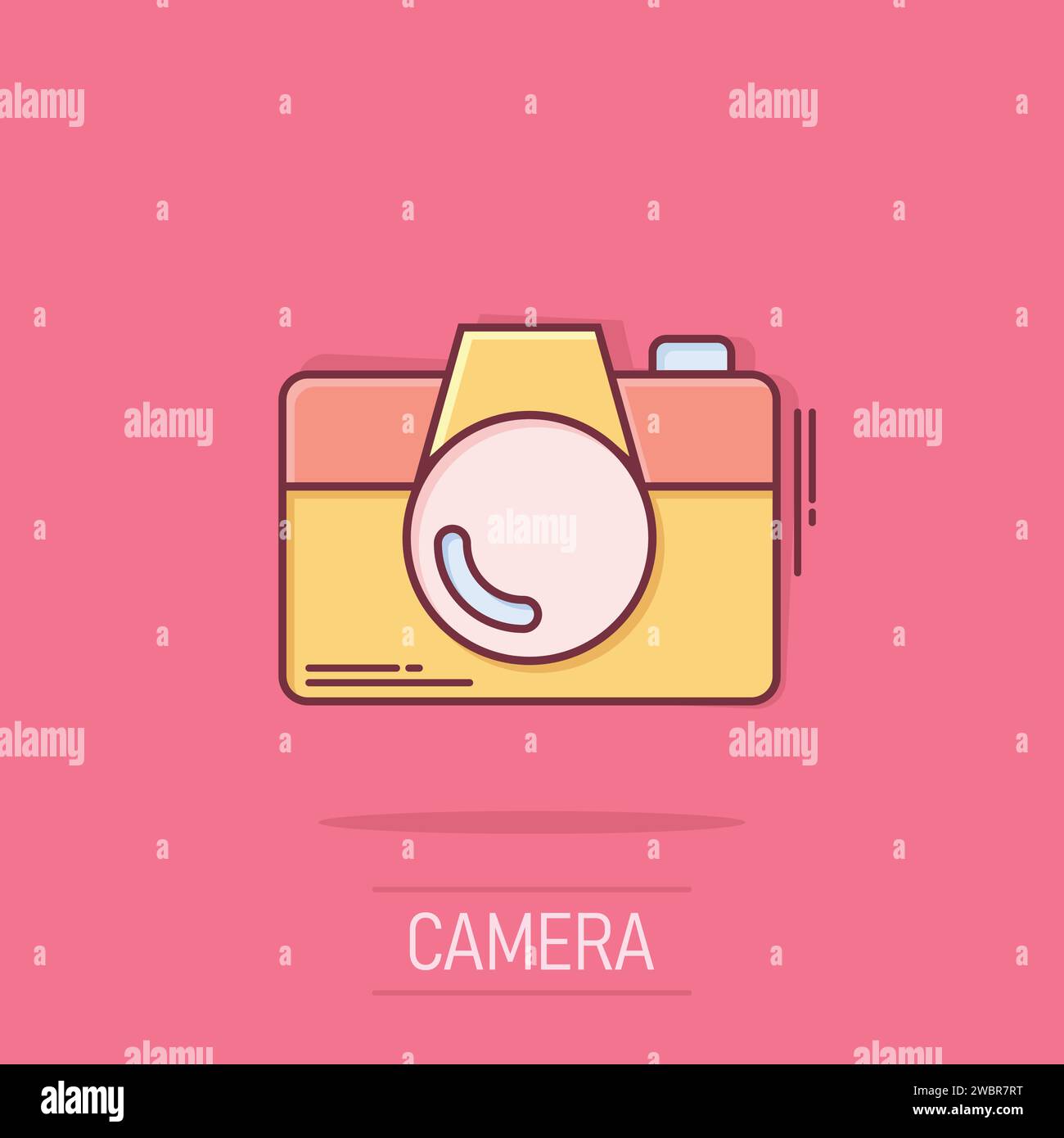 Camera device sign icon in comic style. Photography vector cartoon ...