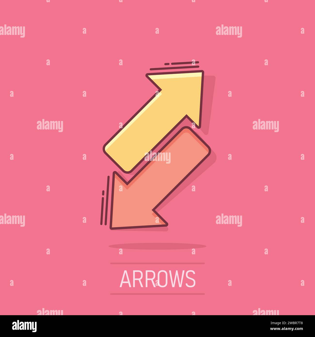 Reverse arrow sign icon in comic style. Refresh vector cartoon ...