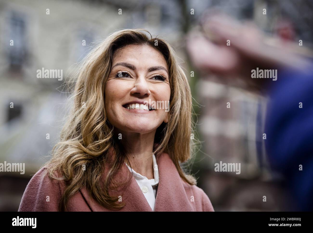 THE HAGUE - Dilan Yesilgoz, outgoing Minister of Justice and Security, speaks to the press in ...