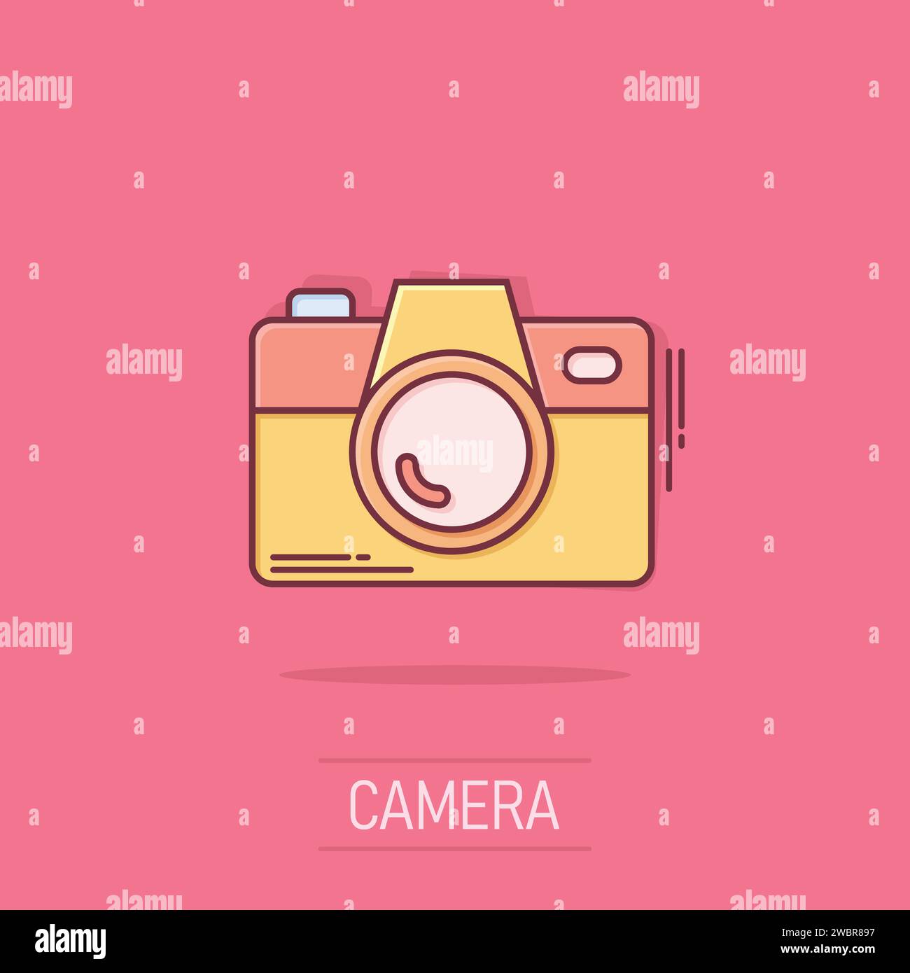 Camera device sign icon in comic style. Photography vector cartoon ...