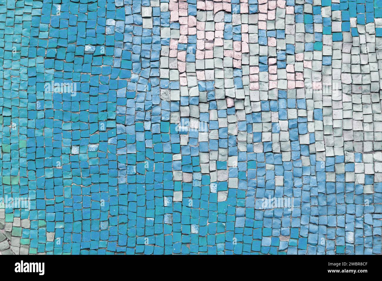 Abstract mosaic ceramic tile background. Chaotic pattern of turquoise ...