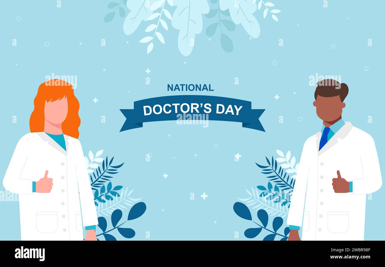 National Doctors Day Background Illustration Stock Photo - Alamy