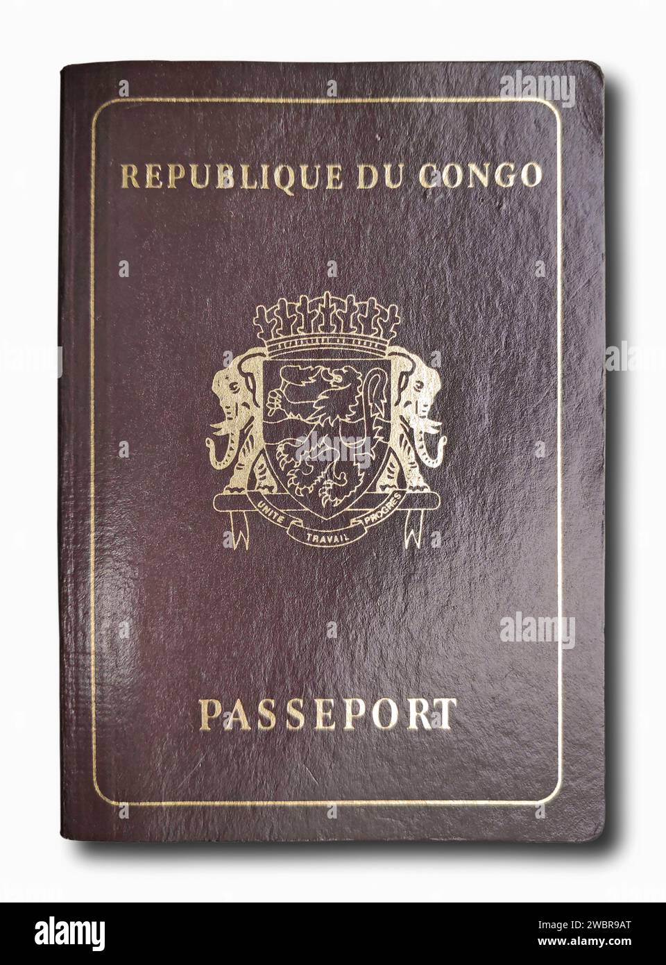 Close-up on a passport from Congo isolated on a white background Stock ...