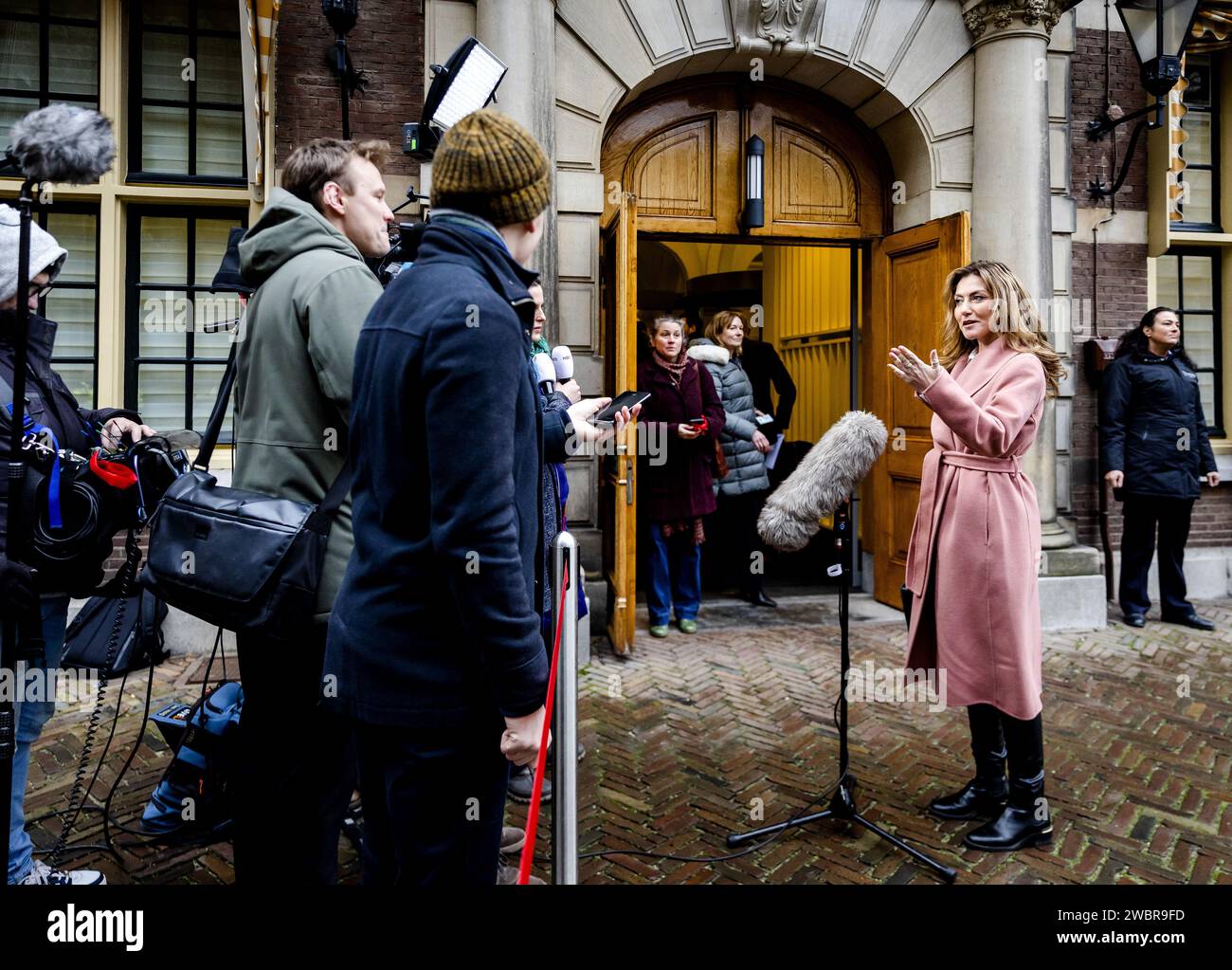 THE HAGUE - Dilan Yesilgoz, outgoing Minister of Justice and Security, speaks to the press in ...