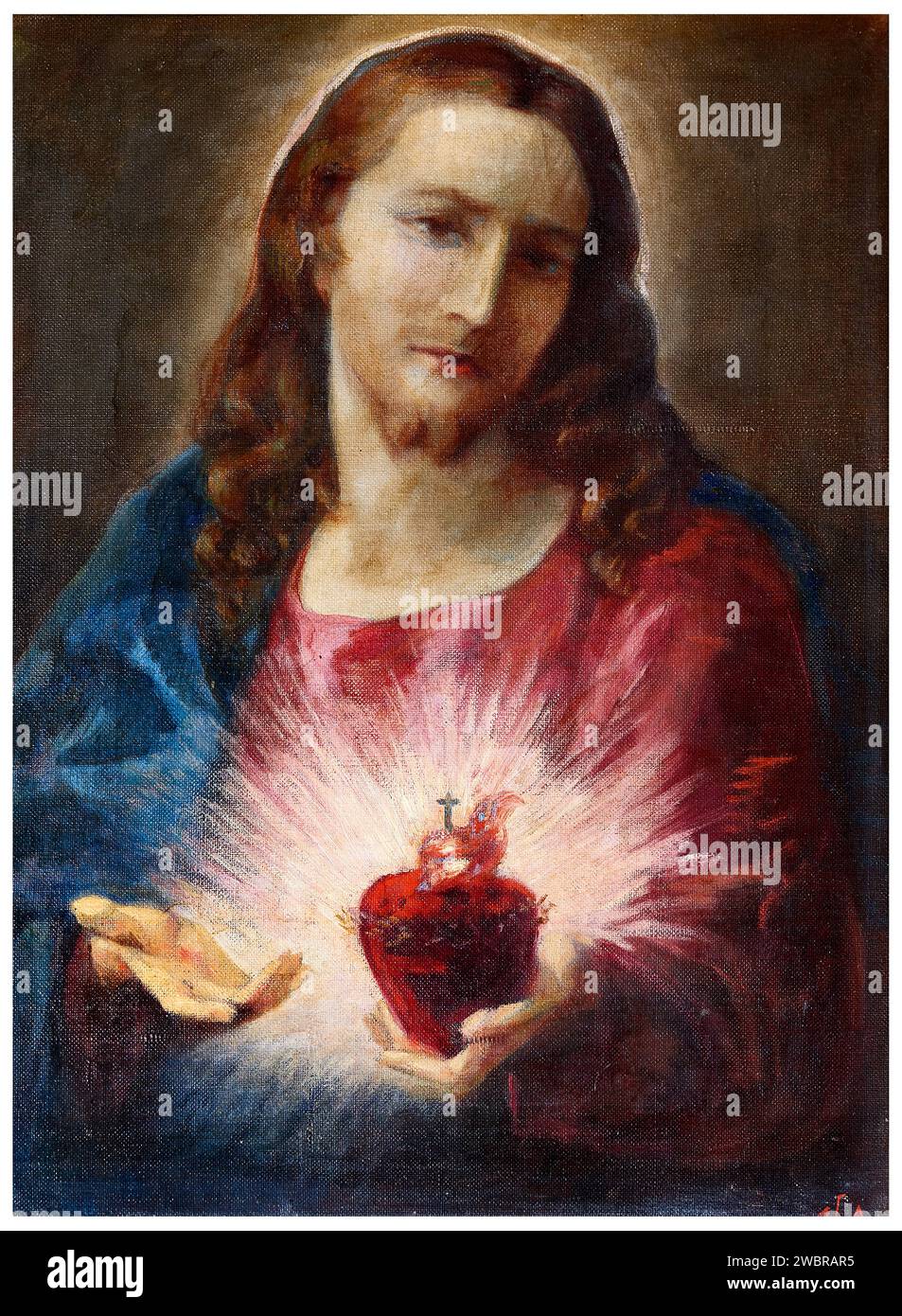 Sacro Cuore di Gesù - olio su tela - Paolo Girardelli - terzo quarto ... Sacro Cuore di Gesù - olio su tela - Paolo Girardelli - terzo quarto ...