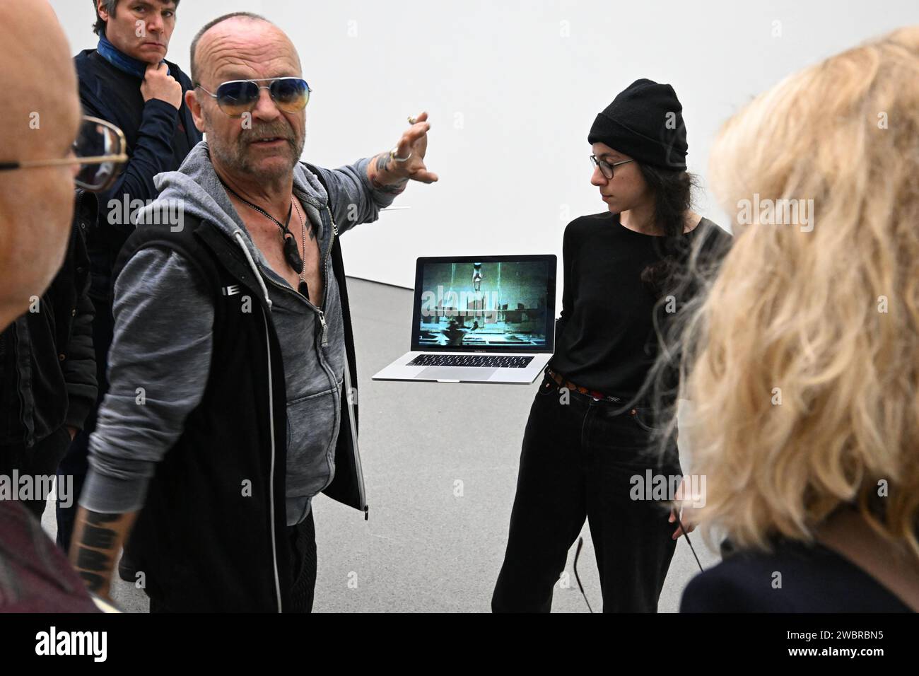 Munich, Germany. 11th Jan, 2024. The artist Flatz (3rd from left ...