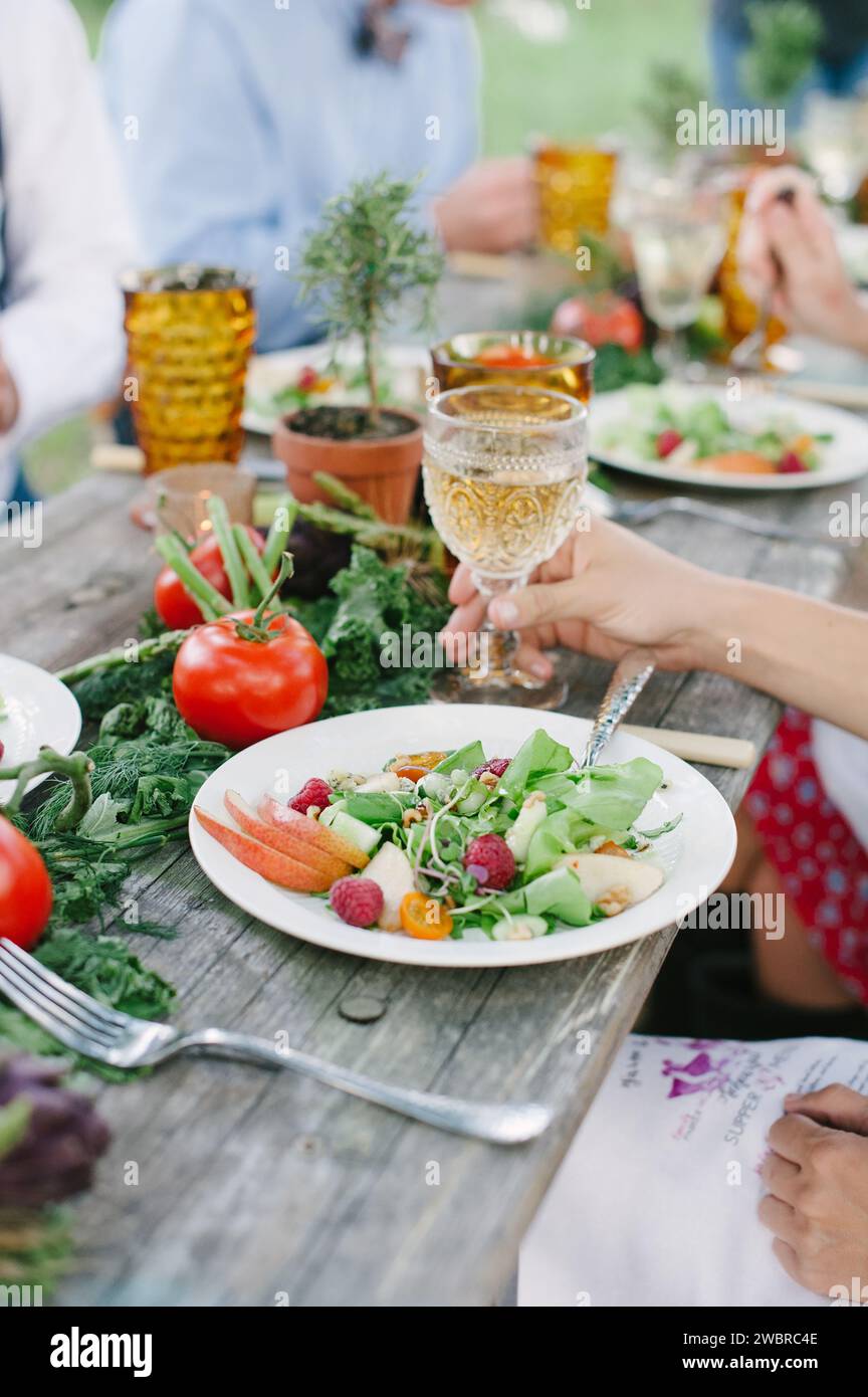 Colorful Farm to Table Meal in Rural Country Stock Photo - Alamy