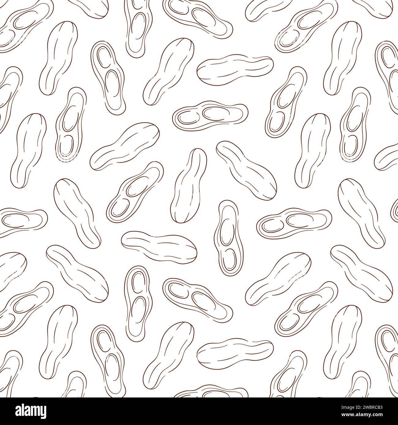 Peanut seamless pattern in line art style. Design for wallpapers ...