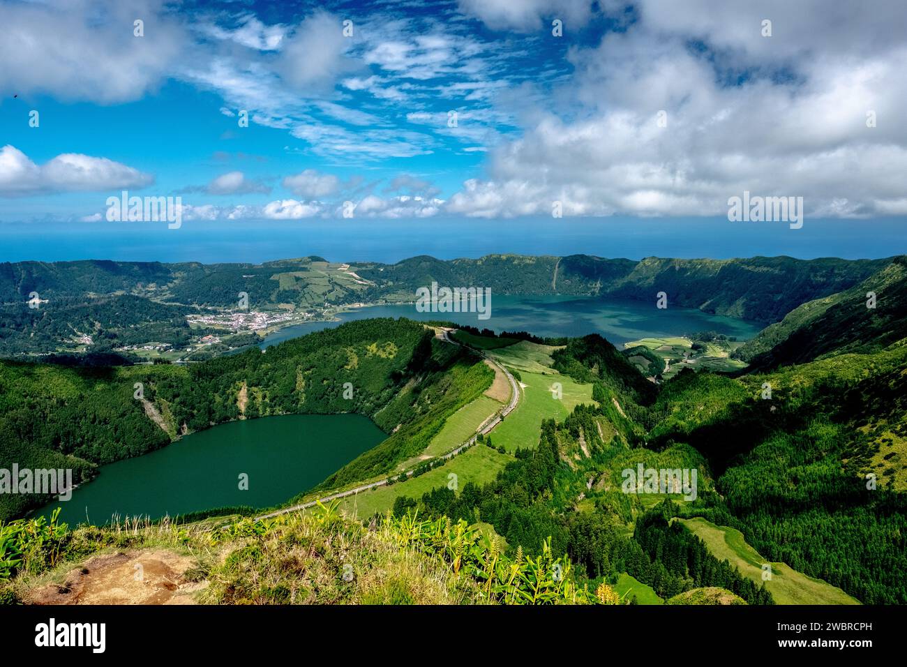 Lush tropical landscape of the Azores Stock Photo - Alamy