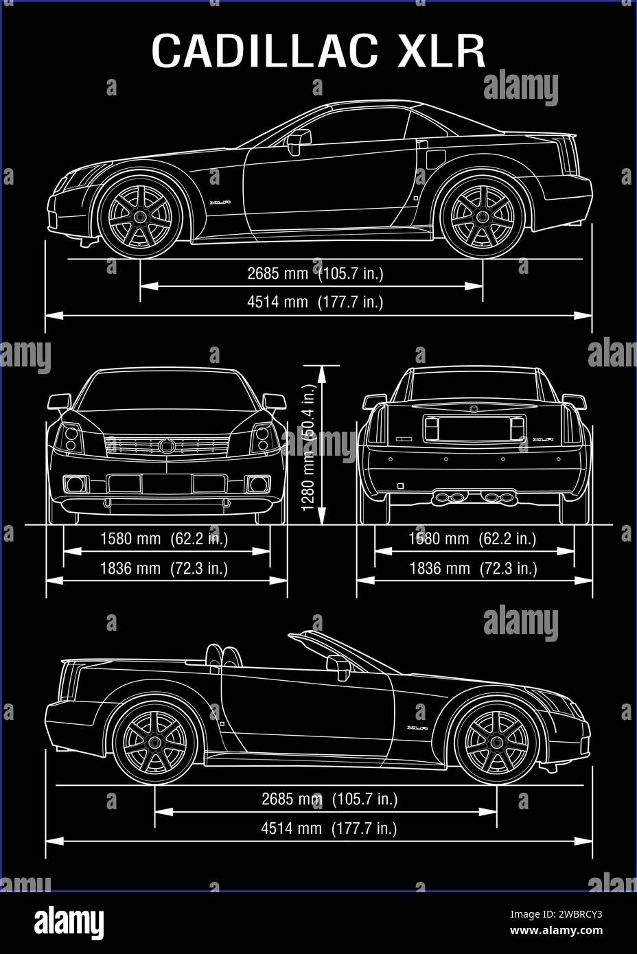 Classic cadillac detail Stock Vector Images - Alamy