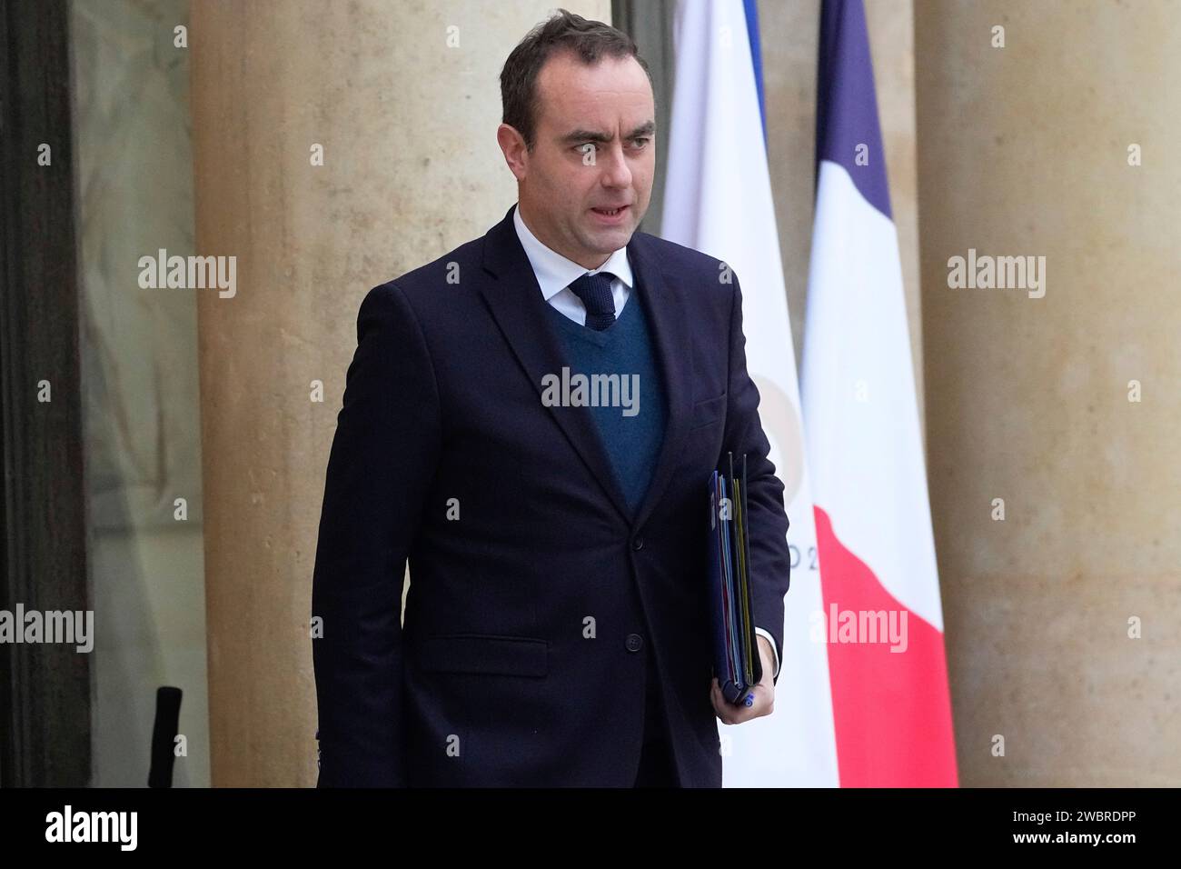 French Defence Minister Sebastien Lecornu arrives to attend the weekly ...