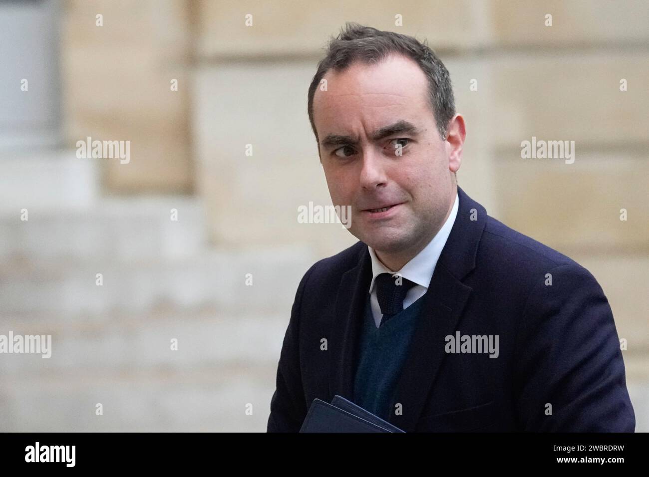 French Defence Minister Sebastien Lecornu arrives to attend the weekly ...