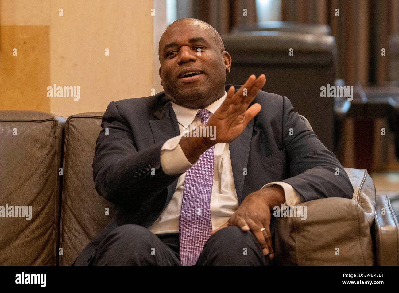 David Lammy, the UK Labour Party's Shadow Foreign Secretary gestures as ...