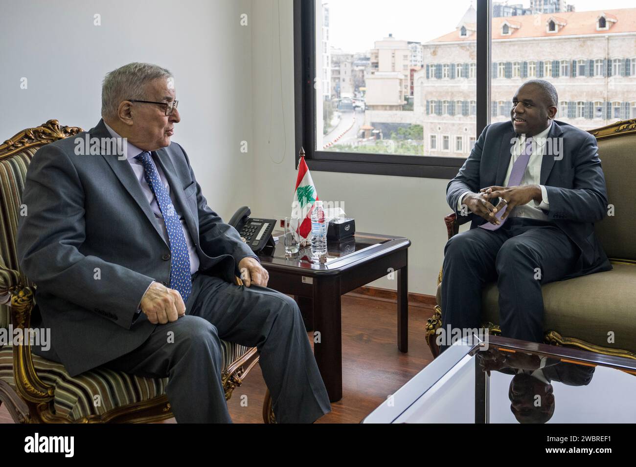 Lebanese Foreign Minister Abdallah Bouhabib, left, meets with David ...